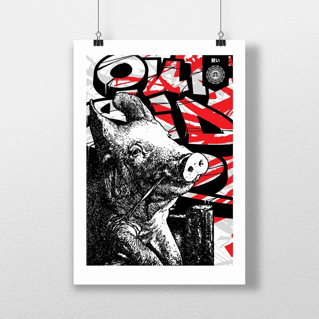 Silkscreen - Pig 'Outsider' - studiodaboo.com